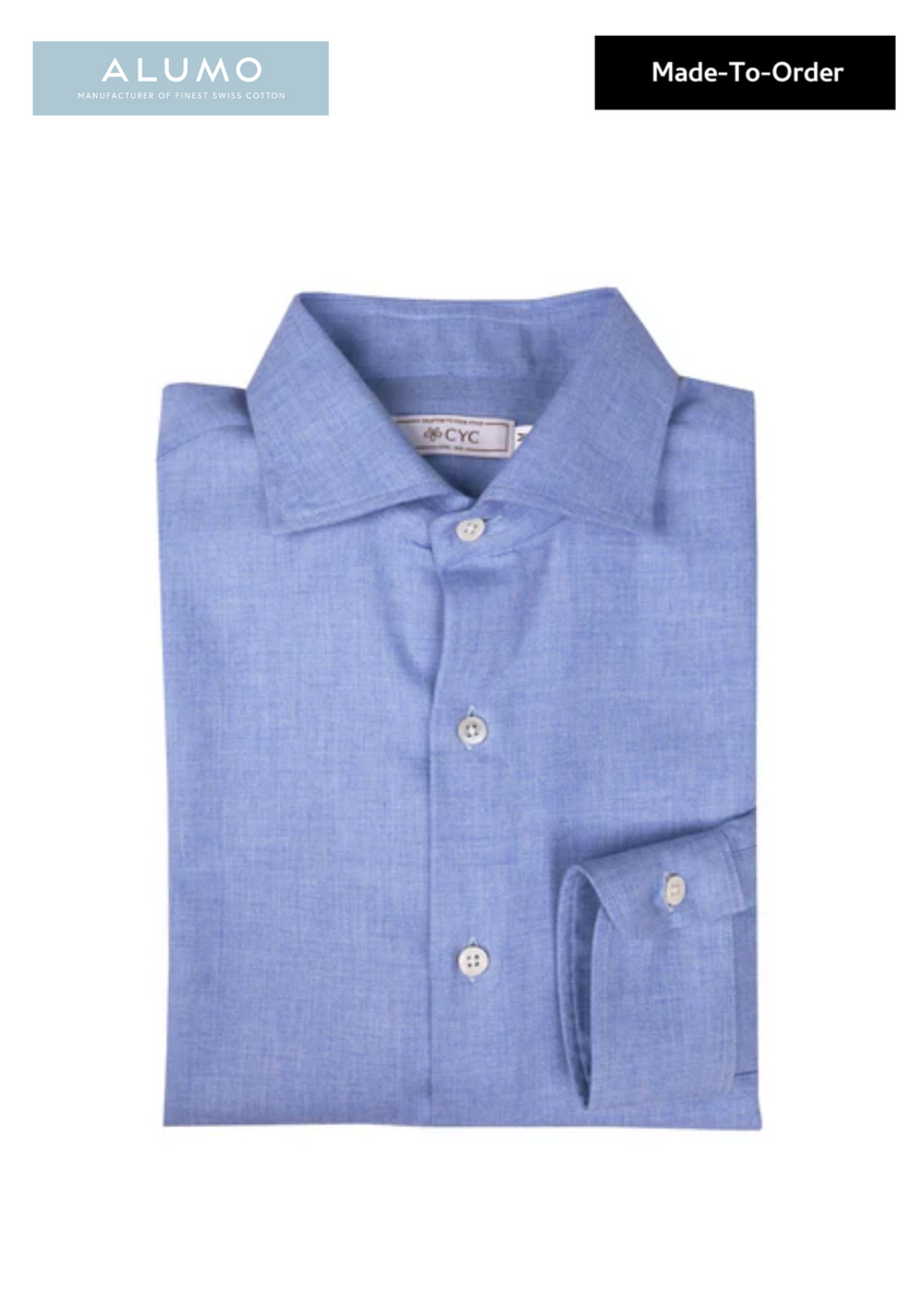 Alumo Blue Cashmerello Long Sleeve Business Shirt
